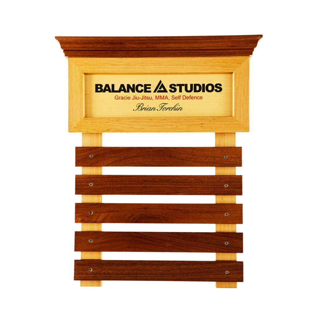 Oak & Mahogany Belt Display – Dojo Displays